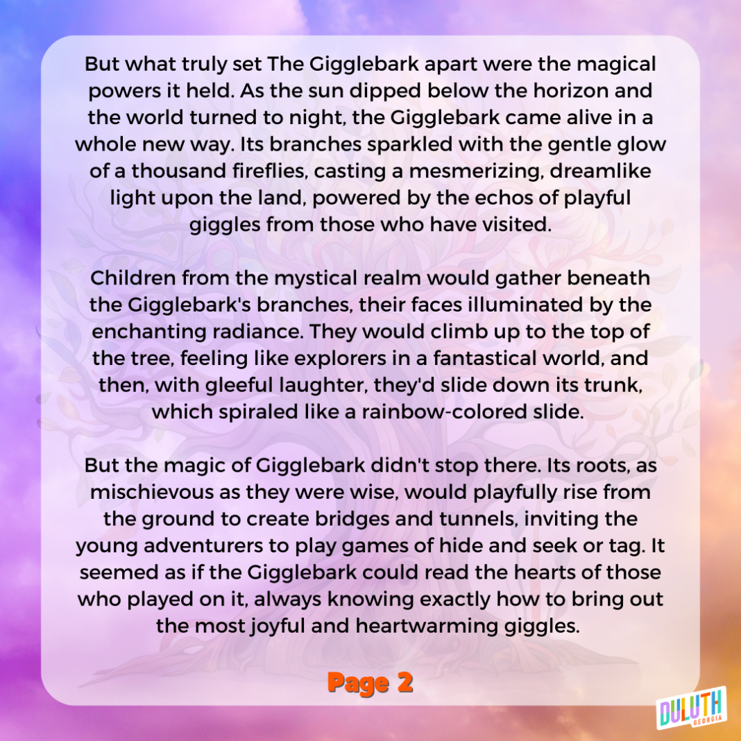 Playable Art Groundbreaking: The Gigglebark Tree - Gwinnett Magazine